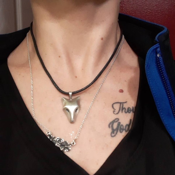 Wolf Pendant Sterling Silver / Wolf Necklace / Modern, Elegant Unisex ...