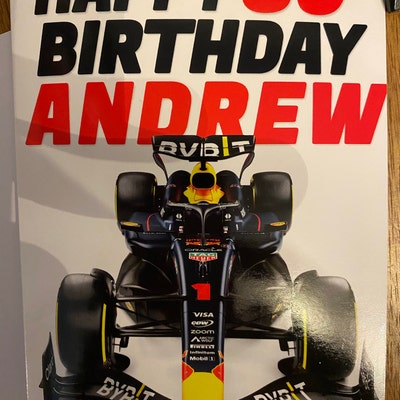 Charles Leclerc Formula One F1 Birthday Card Personalise With Age and ...