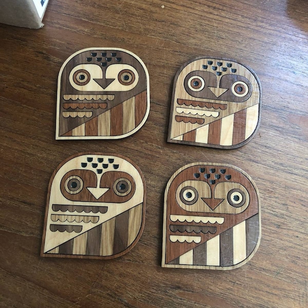 Potted Plants Wood Inlay Magnet Set of 4 - Wooden Cactus Fridge Magnets ...