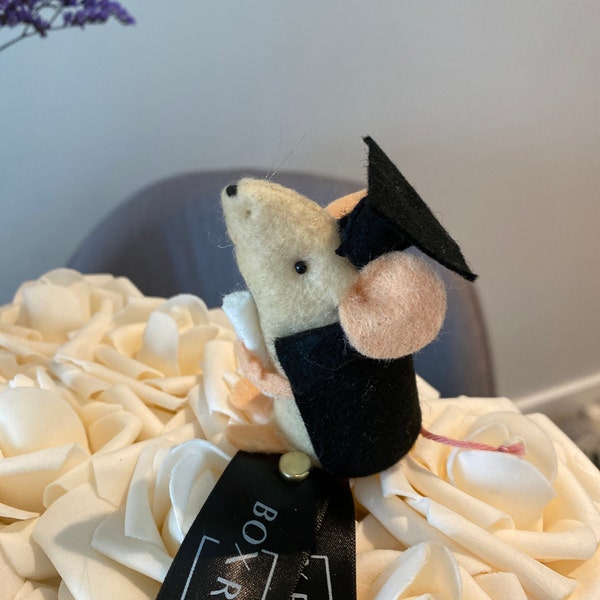 Graduation Gift, Handmade Felt Mouse, Personalised Keepsake for Him or ...