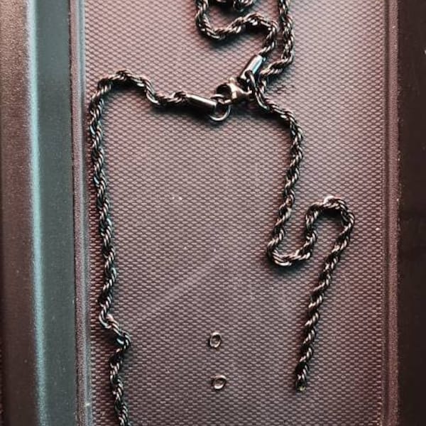 Black Rope Chain: 316L Stainless Steel Necklace, Men or Women - Etsy