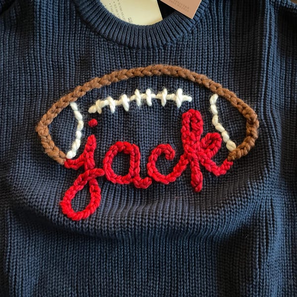 CUSTOM Hand Embroidered Floral Initial or Number Sweater - Etsy