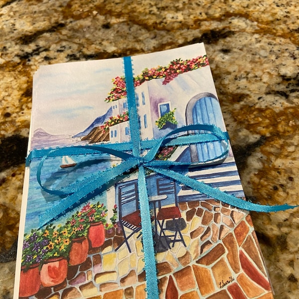 5 Blue Door Watercolor Greeting Cards - Etsy