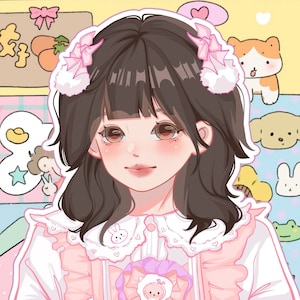 Custom Cute Chibi Portrait Commission Personalized Anime Cartoon Art ...