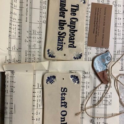 Ceramic Sign / the Cupboard Under the Stairs / Door or Wall - Etsy