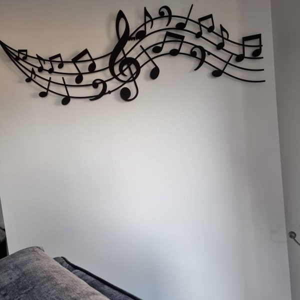 Music Time, Music Notes Wall Art, Housewarming Gift, Metal Wall Decor ...