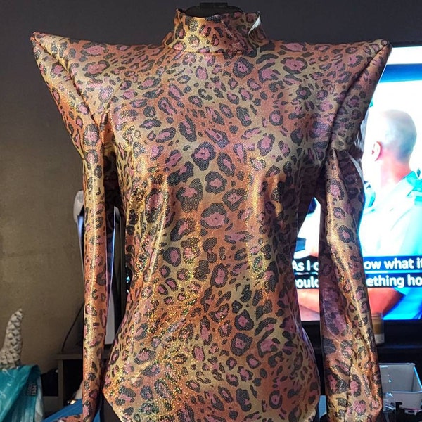 Pointed Shoulder Long Sleeve Leotard Sewing Pattern (sizes XS - 4X ...
