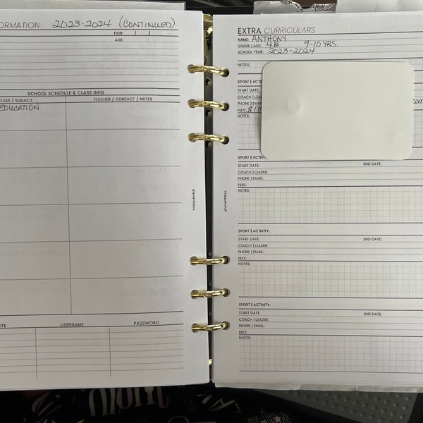 024 | Medical Information Overview | Printable Planner Insert | A6 ...