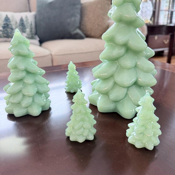 Set of Five. Mosser Glass Jadeite Christmas Trees. - Etsy