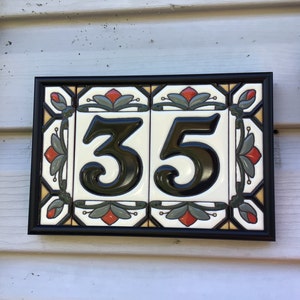 House Numbers Address Tiles Framed Set Custom Address Tiles - Etsy