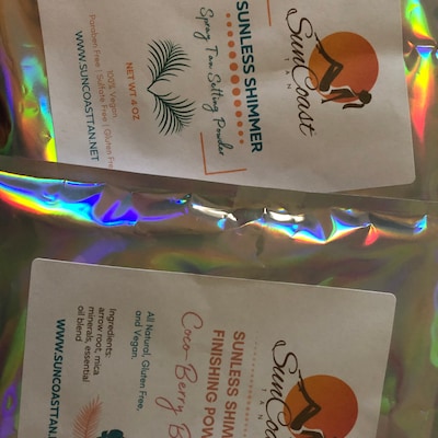 Tanning Powder, Spray Tan Shimmer Powder, Tan Setting Powder, 100% ...