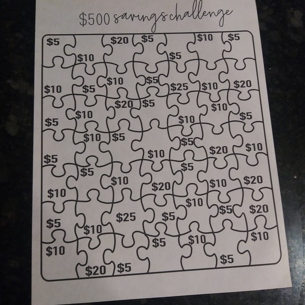 Puzzle Savings Challenge - Etsy