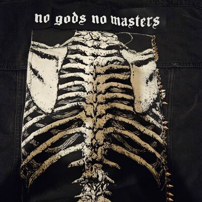 Ribcage Back Patch, Ribcage, Skeleton Patch, Bones Patch, Cloth Patch, Spine, Back Patch, Canvas ...