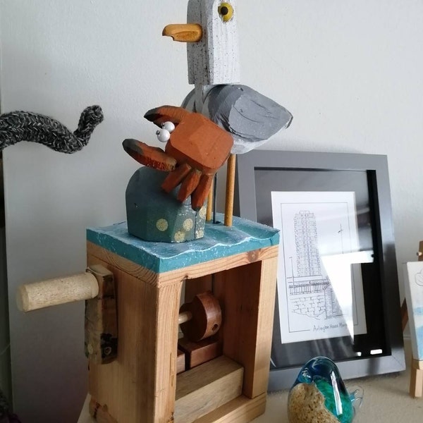 Nautical Boat Automaton, Mechanical Kinetic Art, Reclaimed Recycled ...