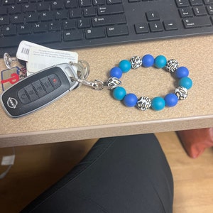 Custom Stretchy Silicone Bracelet Keychain // Mama Wristlet Keychain ...