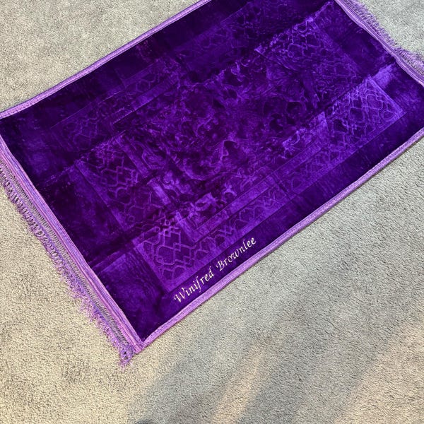 Personalized Thick Padded Velvet Prayer Mat, Premium Quality Prayer Rug ...