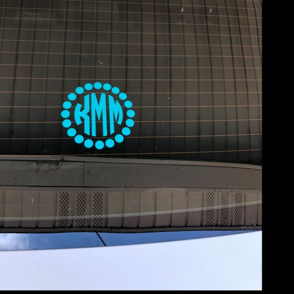 Large Dot Circle Monogram Car Monogram Decal Car Decal for Woman ...