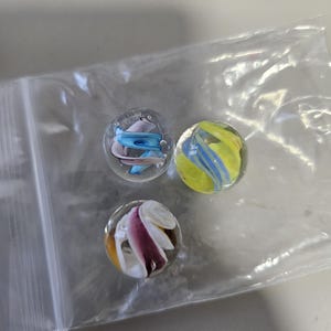 Collection of 4 X 22mm Handmade Glass Marbles - Etsy