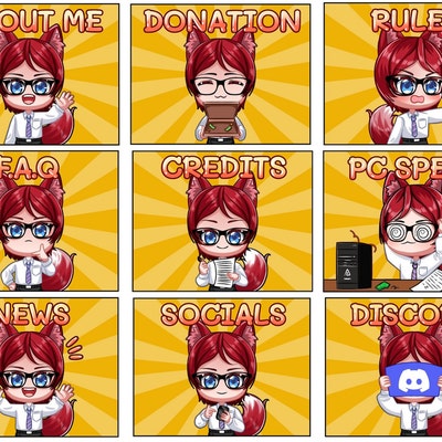 Custom Twitch Panels or Panel Twitch. Vtuber Panel, Pet Panel, Anime ...