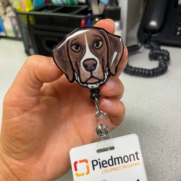 German Shorthair Pointer Badge Reel ID Holder: Gift for Dog Lovers ...