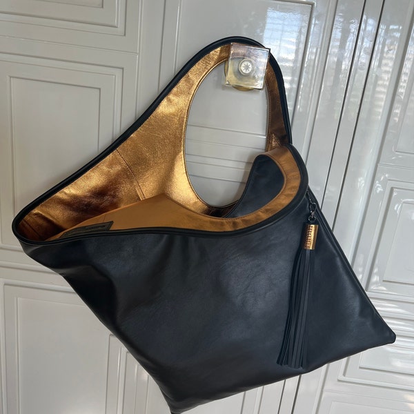 Extra Large Crossbody Bag Cobalt Blue Leather Bag Soft Leather Hobo ...