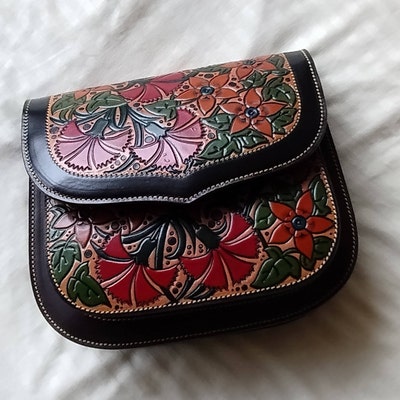 Hand Tooled Leather Purse, Hand Made Crossbody Bag, Unique Al Andalus ...