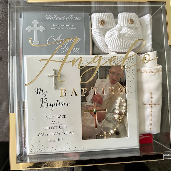 Customized Luxury Keepsake Baptism Acrylic Box | Personalized Baby ...