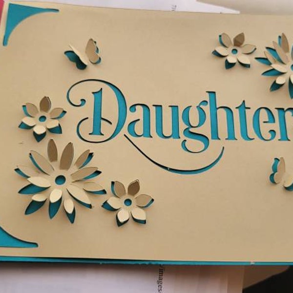 SVG: 3D Daughter Card. Happy Birthday. Daughter Card Svg. Pop up Card ...