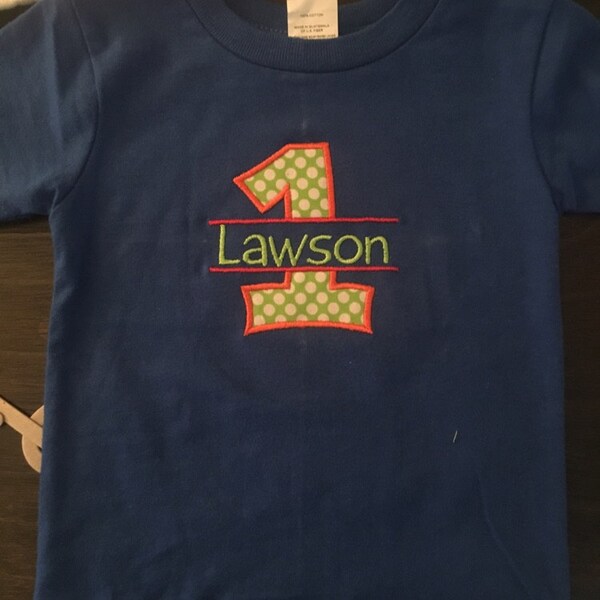 Number One Split Design 1st Birthday Applique Machine Embroidery Design ...