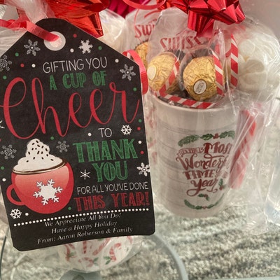 Christmas Gift Tags, Gifting You A Cup of Cheer for All You've Done ...