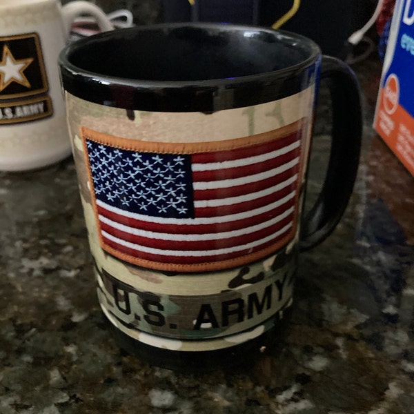 US Army Personalized Enlisted Mug; All Ranks, E1-E9 - Customize With ...
