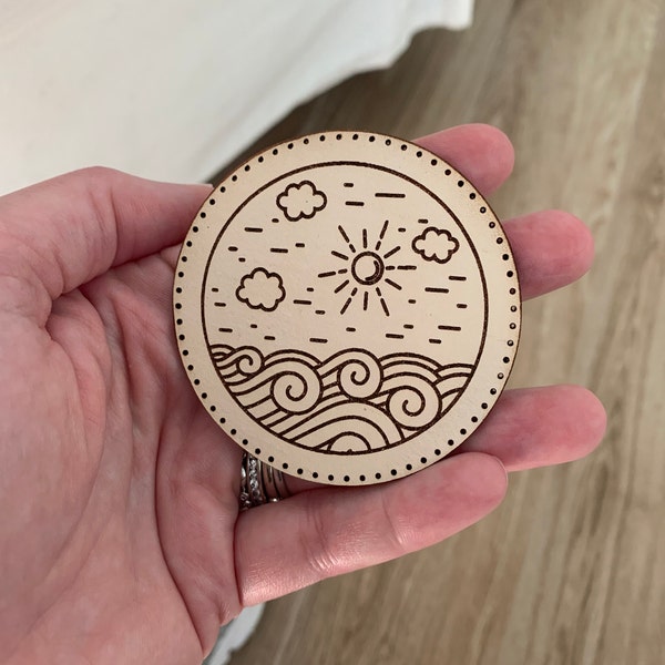 Circle Leather Patch | Monogram Leather Patch | Backpack Leather Patch | Custom Design Leather ...