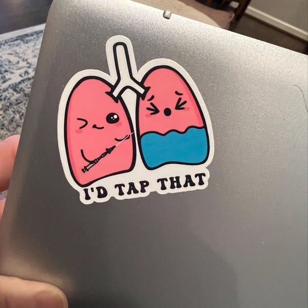 Cute Lung Anatomy Sticker, Funny Lung Anatomical Sticker, Pulmonology ...