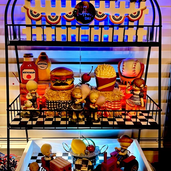 Mini July 4th Popsicle Bucket, July 4th Tiered Tray Decor, Patriotic ...