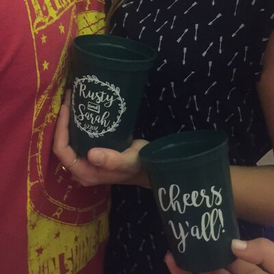 Plastic Wedding Cups, Cheers Cups, Custom Party Cups, Cheers Yall Cup ...