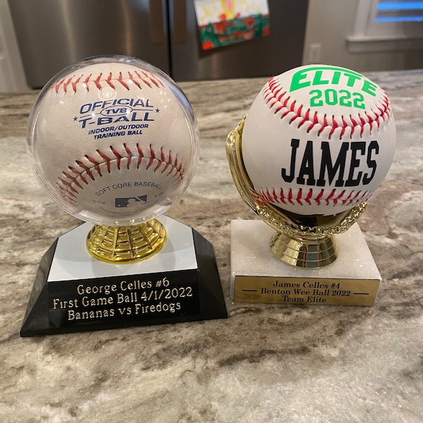 Baseball Holder Display Trophy, Free Engraving, HOME RUN BALL Trophy ...