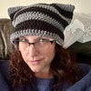 PATTERN - Cat Ear Striped Beanie Crochet Pattern - Etsy
