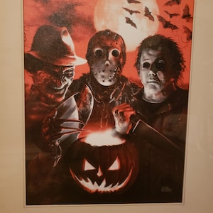 3 SIZES Halloween Scream Team Art Print Poster by Scott Jackson Jason ...