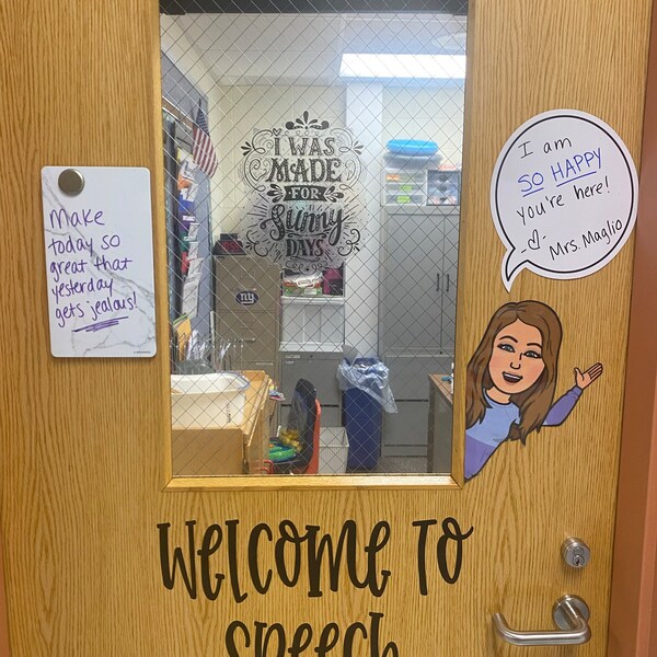 Classroom Welcome Decal, Classroom Door Decal, Teacher Name Decal Door ...