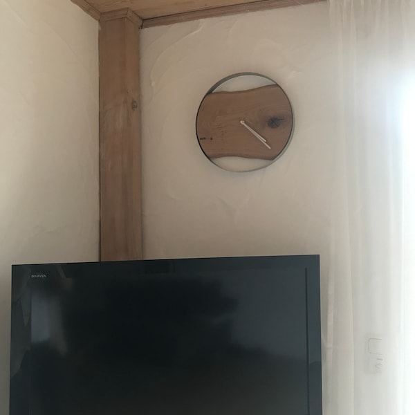 LOFT Clock Oak in a Steel Wall Hoop, Large Wooden 55 Cm - Etsy