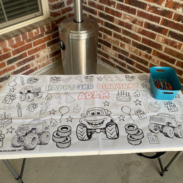 Birthday Party Giant Coloring Doodle Poster Paper Table Runner Birthday ...