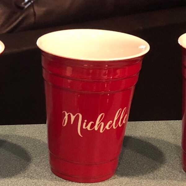 Personalized Red Uno Cup, Custom Uno Cup, Engraved Cup, Ceramic Uno Cup ...