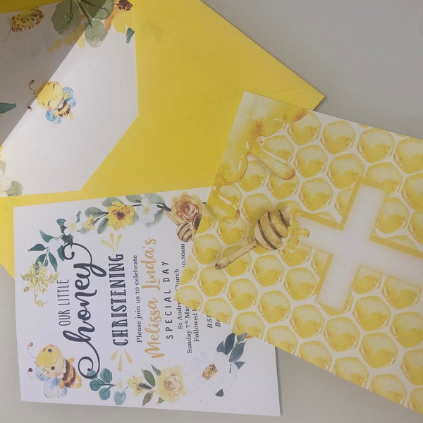 Bee Birthday Invitation, Editable Beehive Invite, Little Honey Party ...