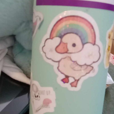 Holographic Rainbow Ducky Sticker / Duck Sticker / Goose Sticker / Cute ...
