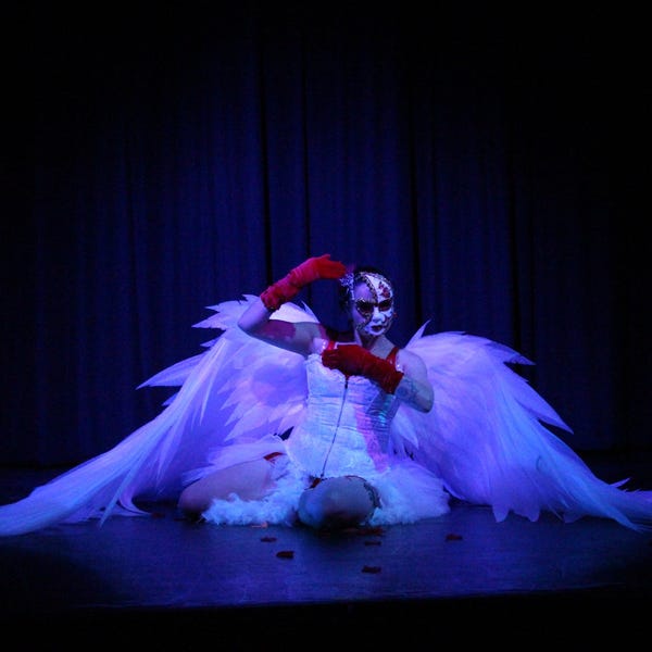 White and Gold Dance Wings, Angel Wings, Wings for Party, Wings for ...