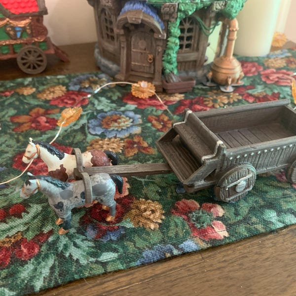 Horse & Wagon Cart Set 28mm Scale Fantasy Scatter Terrain Model for RPG ...