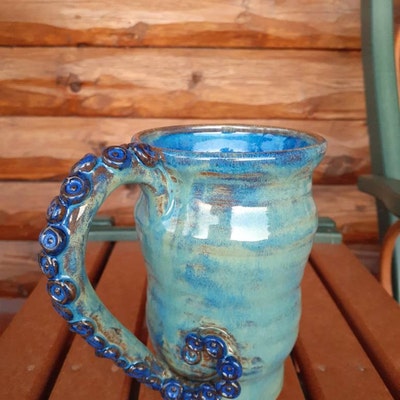 Tentacle Handle Mug Stoneware - Etsy