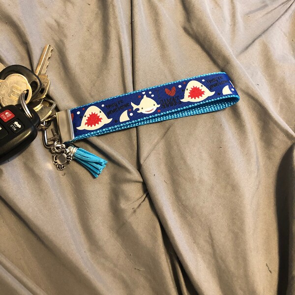 Shark Key Fob - I Love Sharks Key Fob - Shark Keychain - Fish Key Fob ...