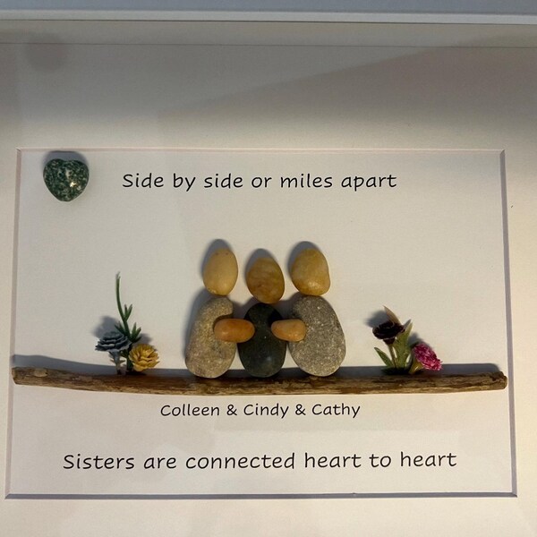 Sisters Pebble Art, Personalized Rock Art Gift for Sister, Gods Way ...