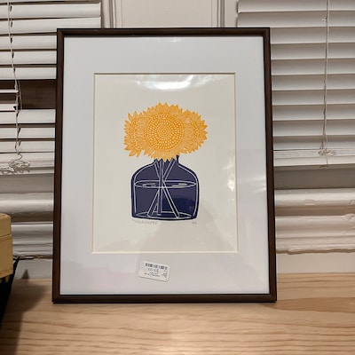 Aster Botanical Linocut Print - Etsy